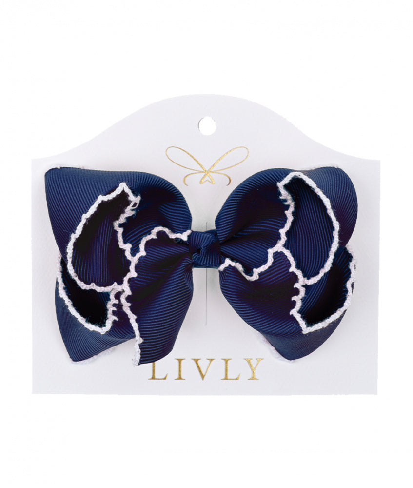 LIVLY Medium Picot Bow - Blueberry Pie – Willow + Harper